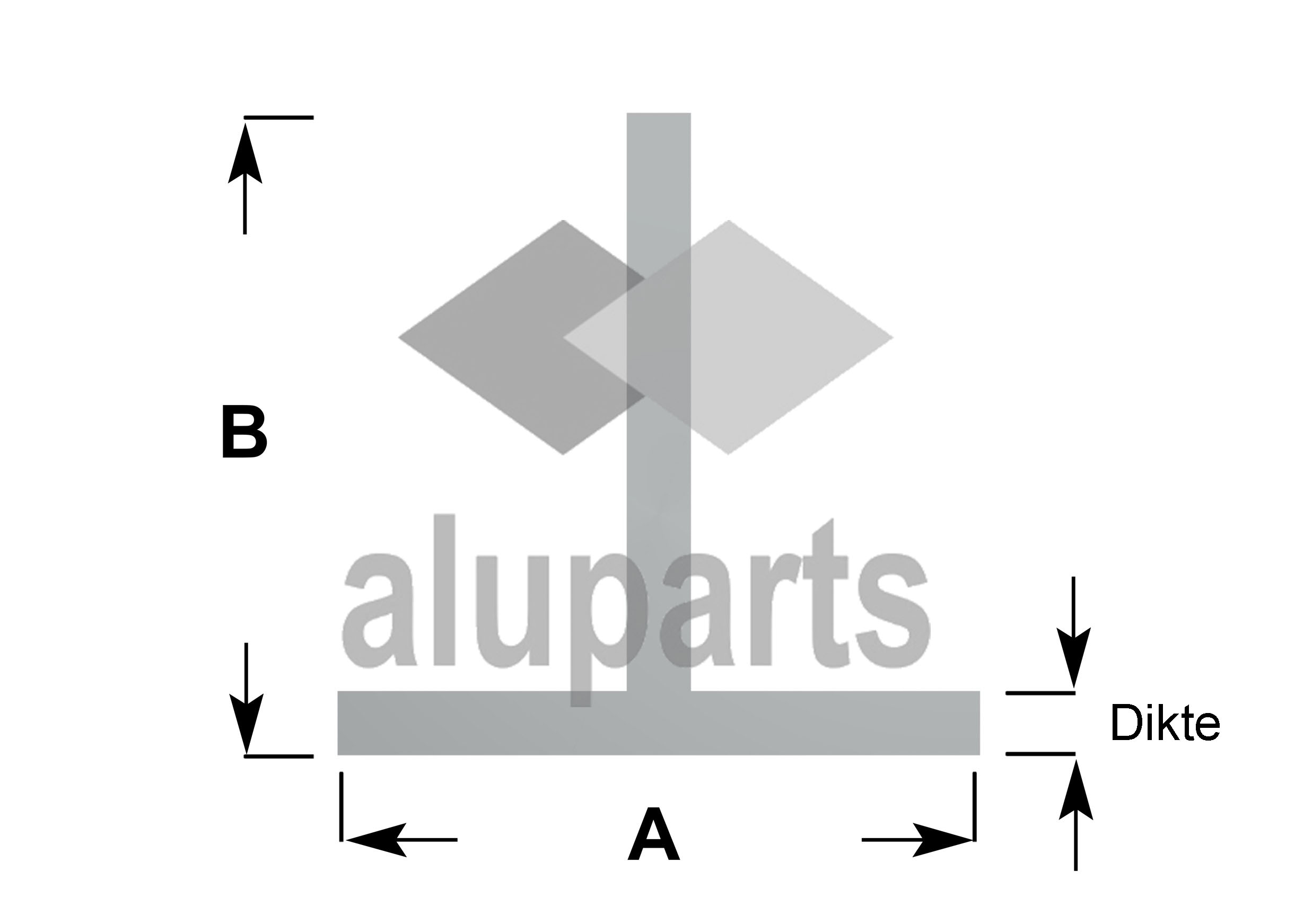 Aluminium T-profiel 40x30mm | Aluparts.nl